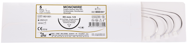 Monowire Sutura de Hilo de Acero Inoxidable No Absorbible